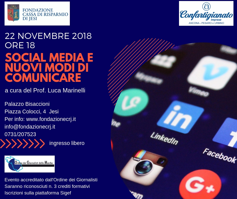 Incontro - Social Media e nuovi modi di comunicare - Fondazione CRJ